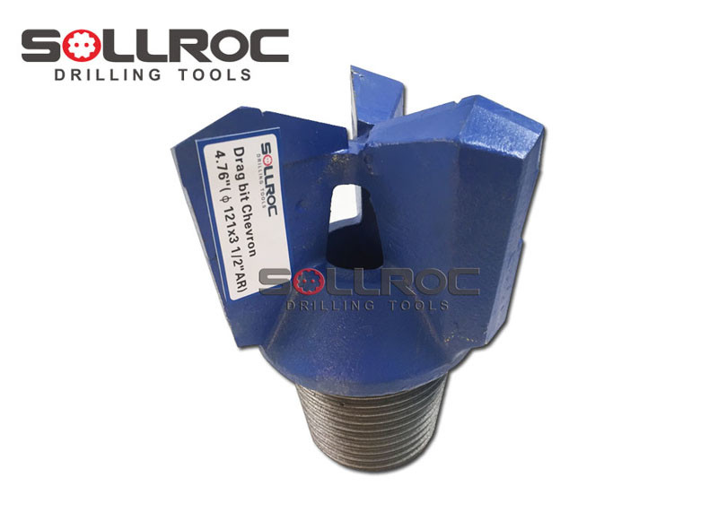 3"-15" Step / Chevron Drag Bits Tungsten Carbide Insert Bit For Soft To ...